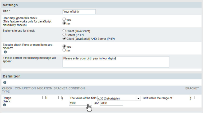 This is how you setup plausibility checks in questionnaires | Unipark